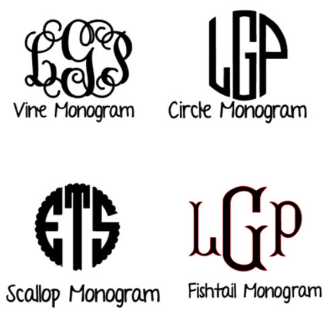 Monogram Vinyl Car Decal Sticker Monogram Phone Sticker - Etsy