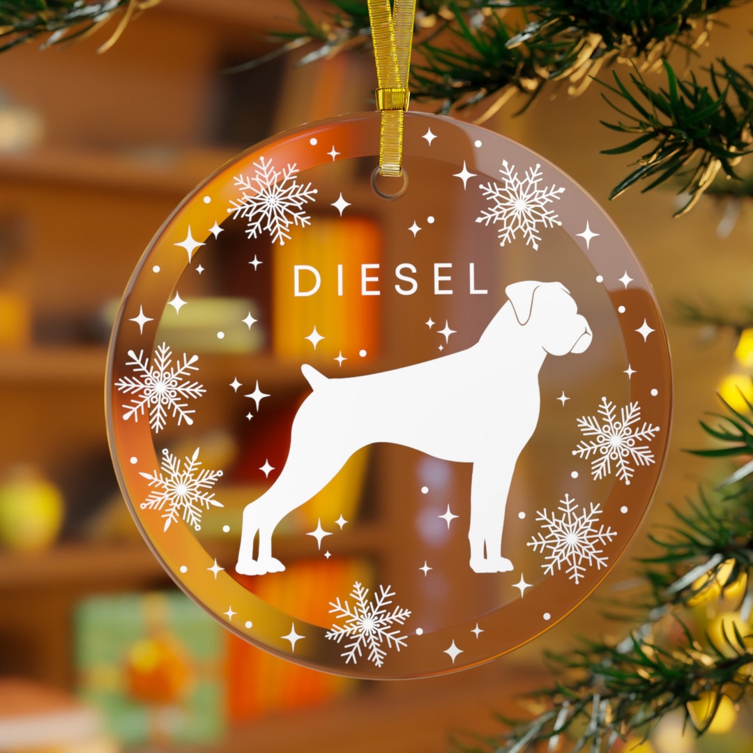 Personalized Boxer Ornament, Boxer Christmas Gift, Boxer Present, Boxer ...