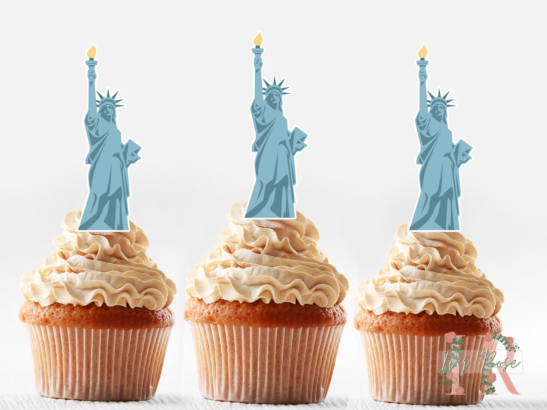 Statue of Liberty Cupcake Toppers Party Decoration - Etsy