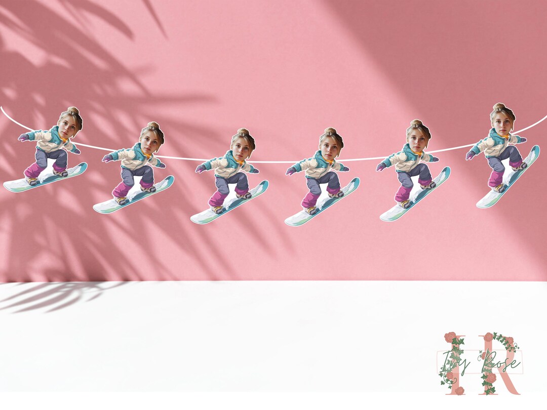Custom Photo Snowboarding Banner Birthday Party Decoration Backdrop ...