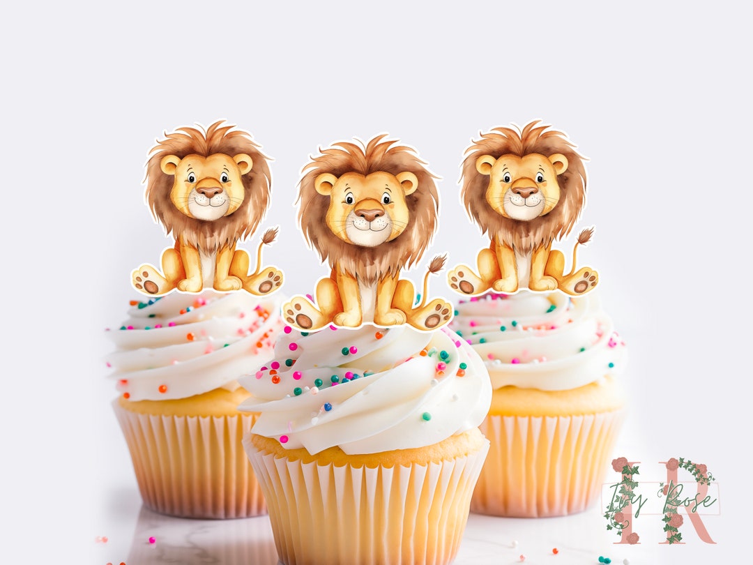 Lion Cupcake Toppers Party Decoration - Etsy