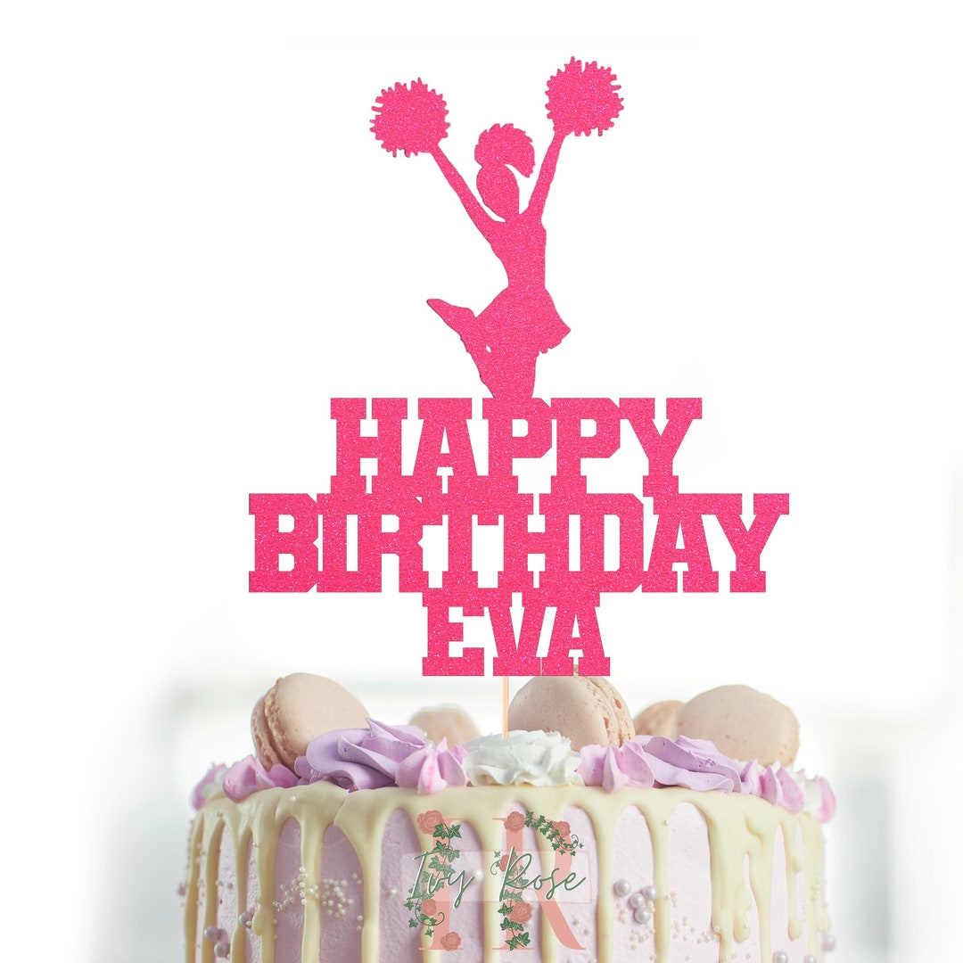 Cheerleader Cheer Personalised Custom Glitter Happy Birthday - Etsy