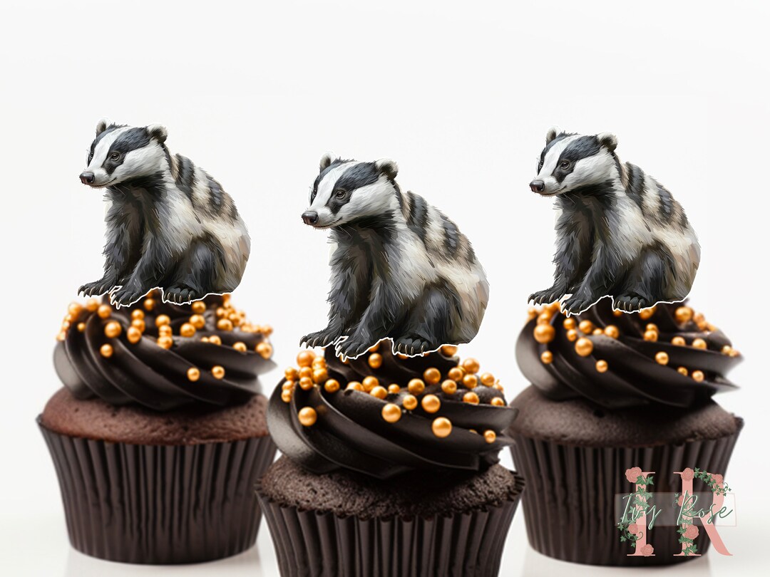 Badger Cupcake Toppers Party Decoration - Etsy