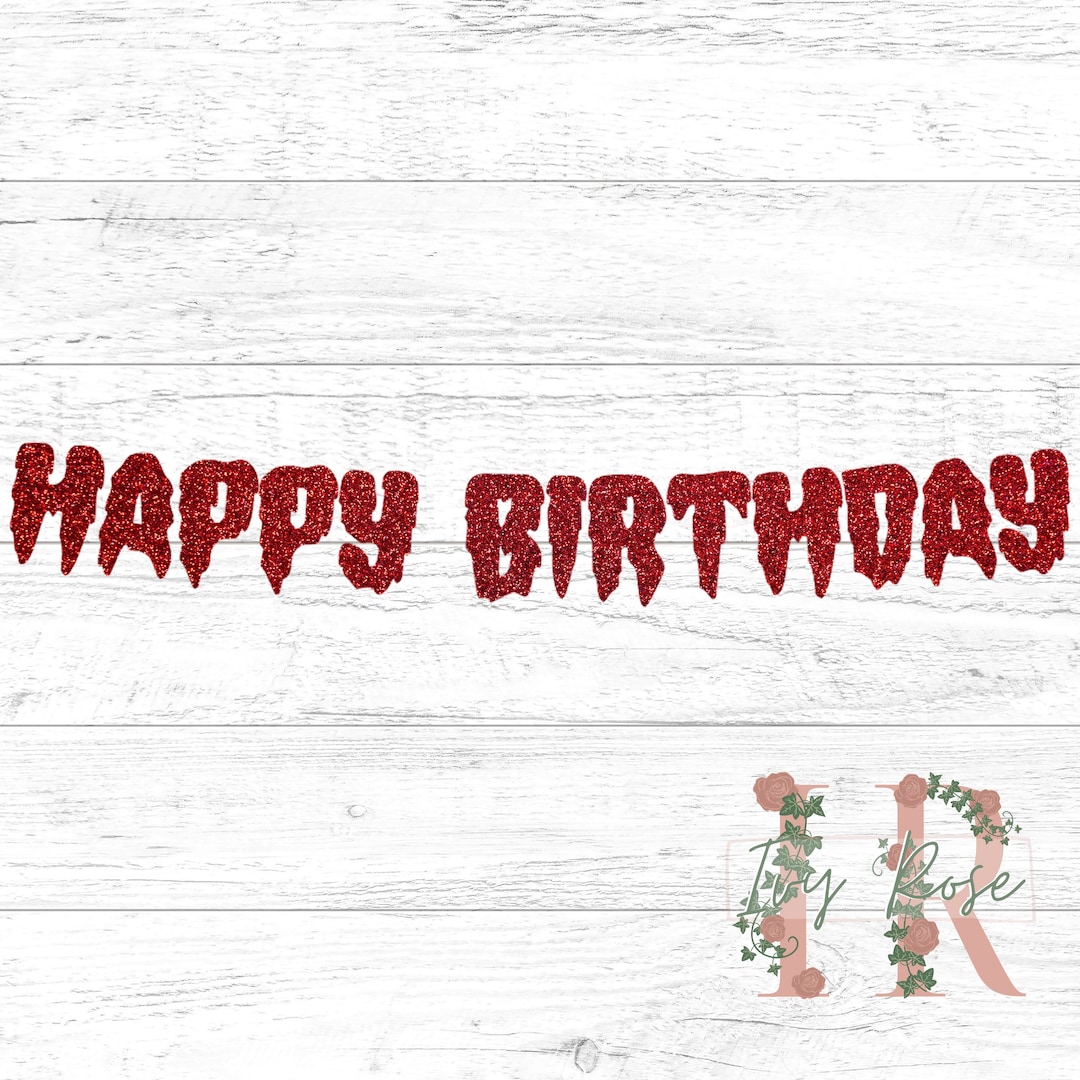 Vampire Blood Glitter Happy Birthday Banner Bunting Party Decoration ...