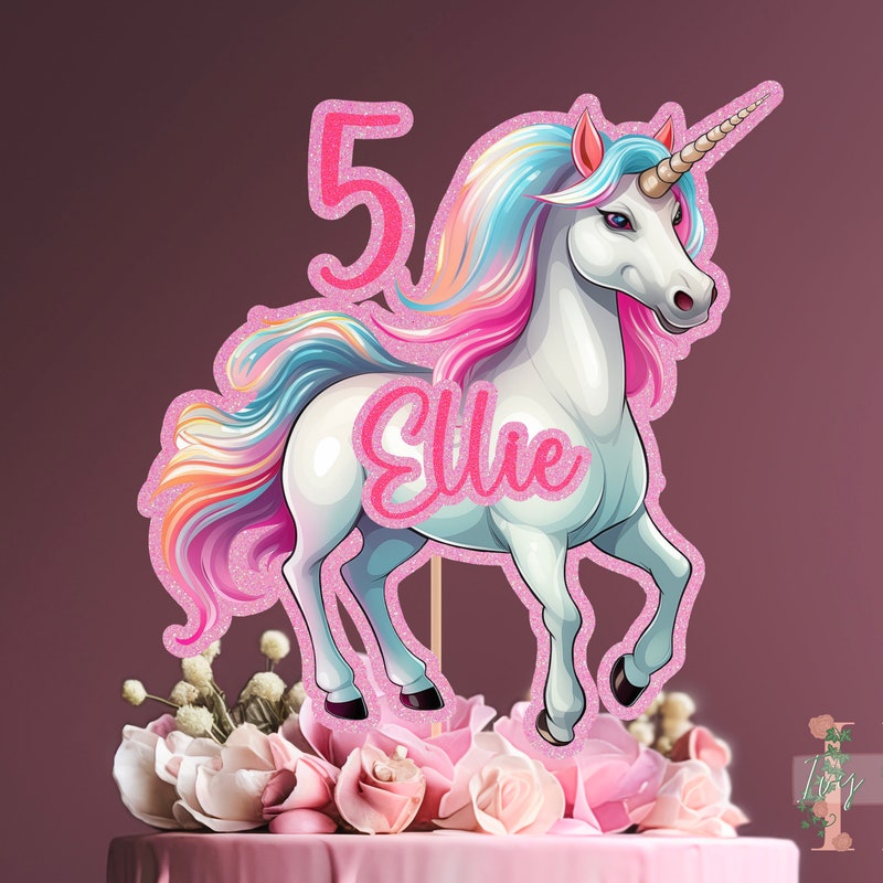 Unicorn Fondant Cake Topper - Etsy