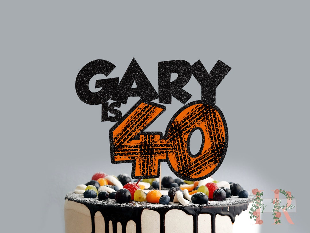 Tyre Marks Personalised Custom Glitter Name Age Cake Topper Party ...