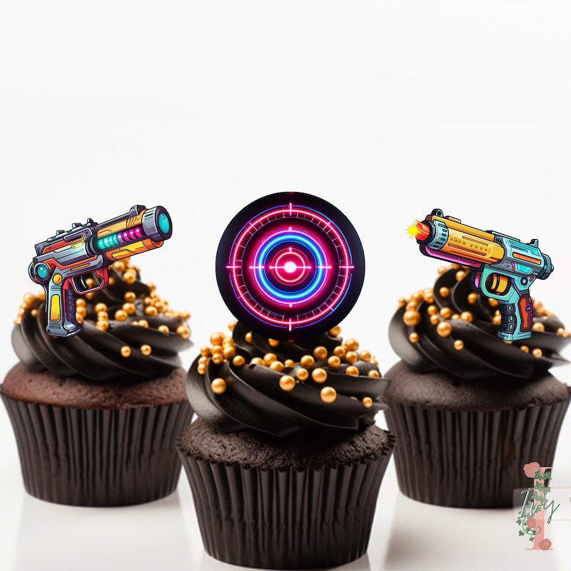 Laser Tag Cupcake Toppers - Etsy