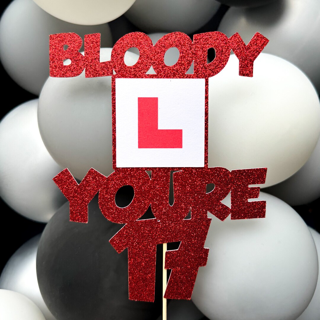 Bloody L Plate Cake Topper Custom Glitter Party Decoration - Etsy