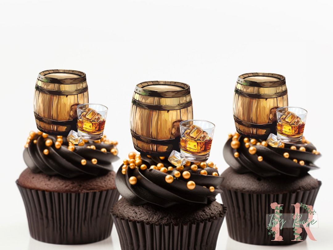 Whiskey Cupcake Toppers Party Decoration - Etsy