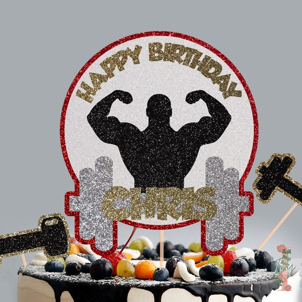 Gym Man Cake Topper - Etsy
