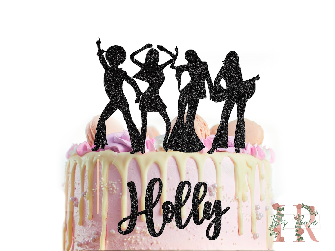 Disco Dancing Cake Topper Set Personalised Custom Glitter Party ...