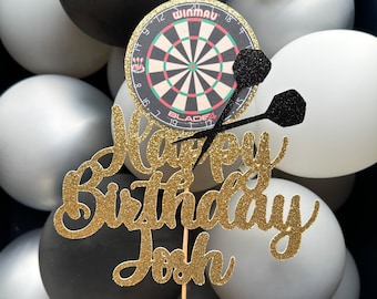 Darts Personalised Birthday Cake Topper Personalise NAME/AGE - Etsy UK