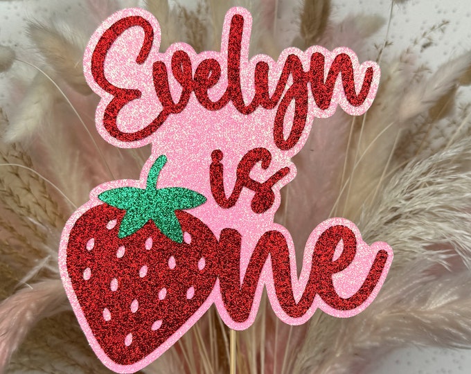 STRAWBERRY Cake Topper Strawberry Party Decorations Berry 1st Birthday ...