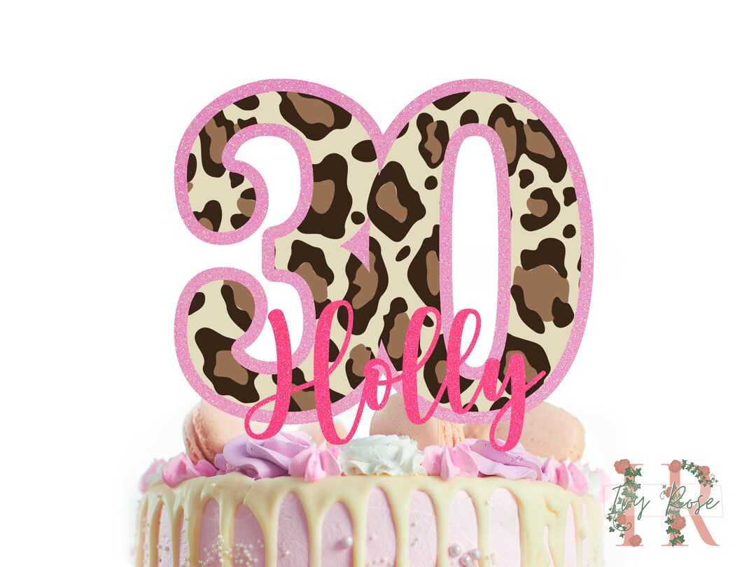 Leopard Print Name Age Personalised Custom Glitter Happy - Etsy