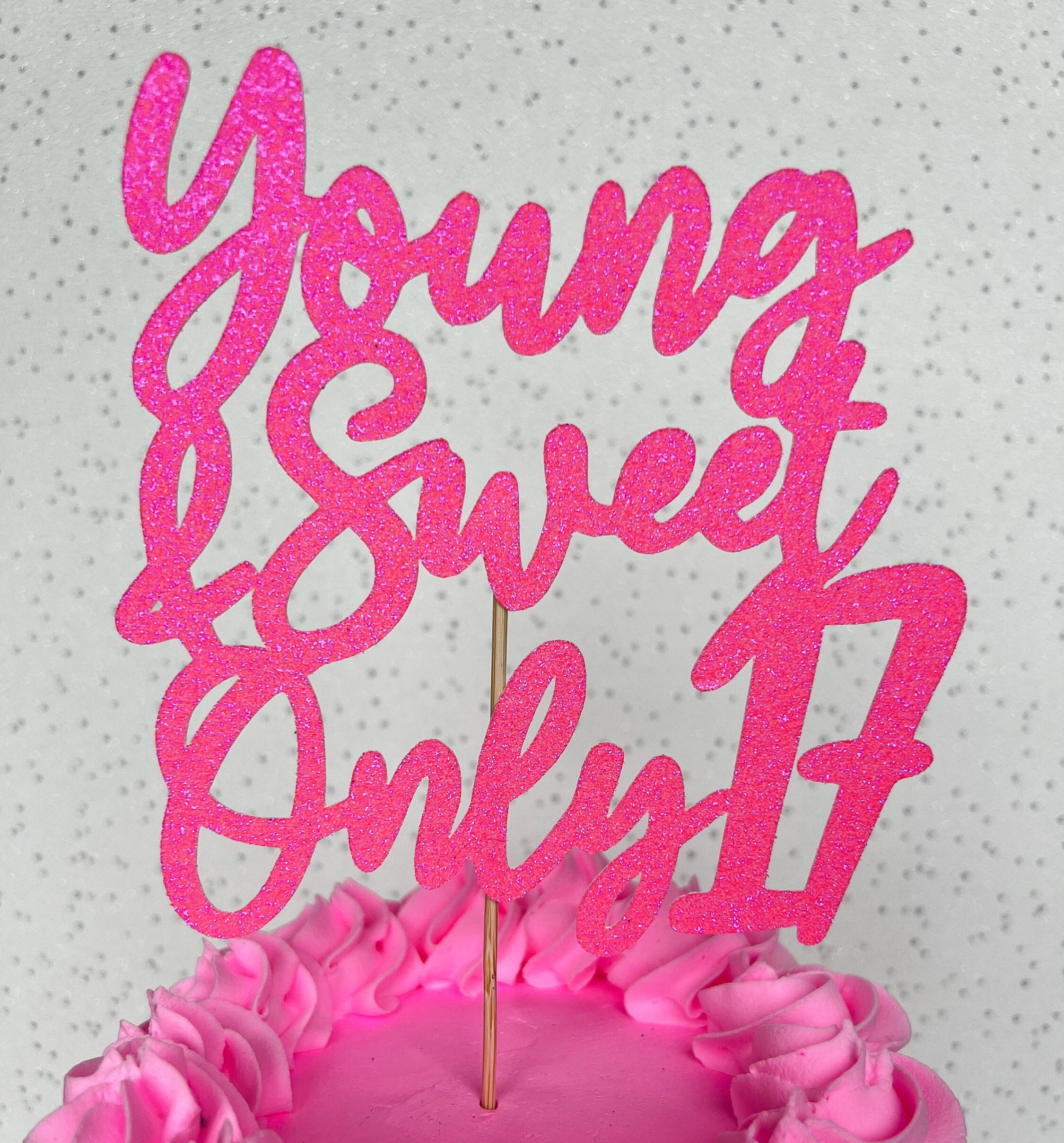 Young and Sweet 17 Dancing Cake Topper Set Custom Glitter Party ...