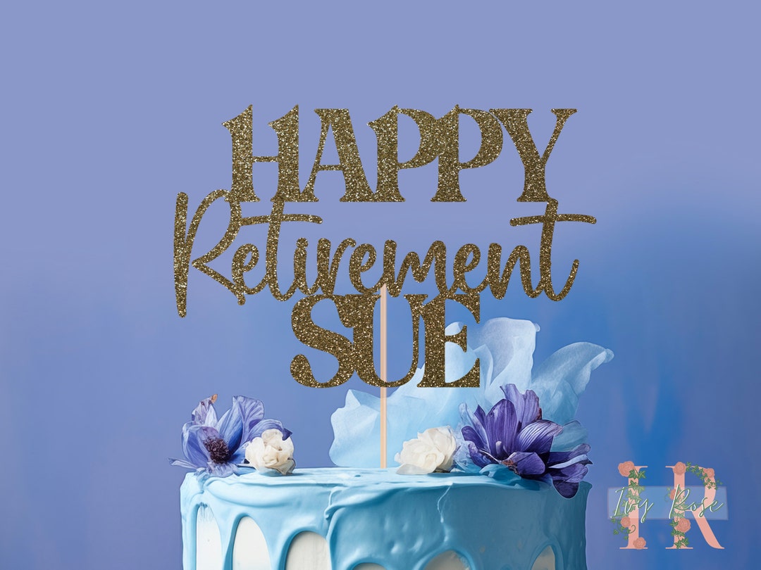 Happy Retirement Personalised Glitter Cake Topper Party Decoration - Etsy