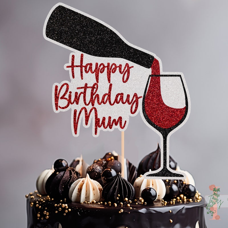 Wine Cake Topper - Etsy