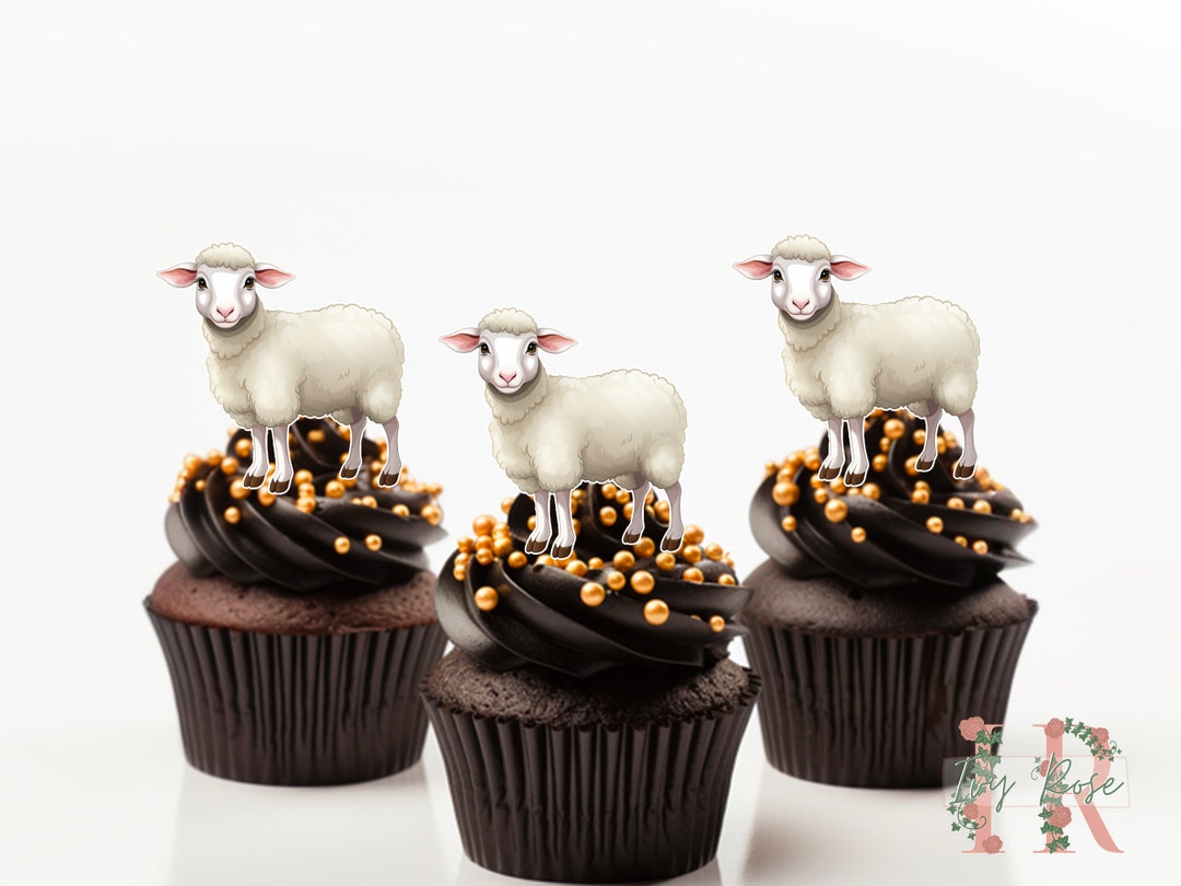 Sheep Cupcake Toppers Party Decoration - Etsy