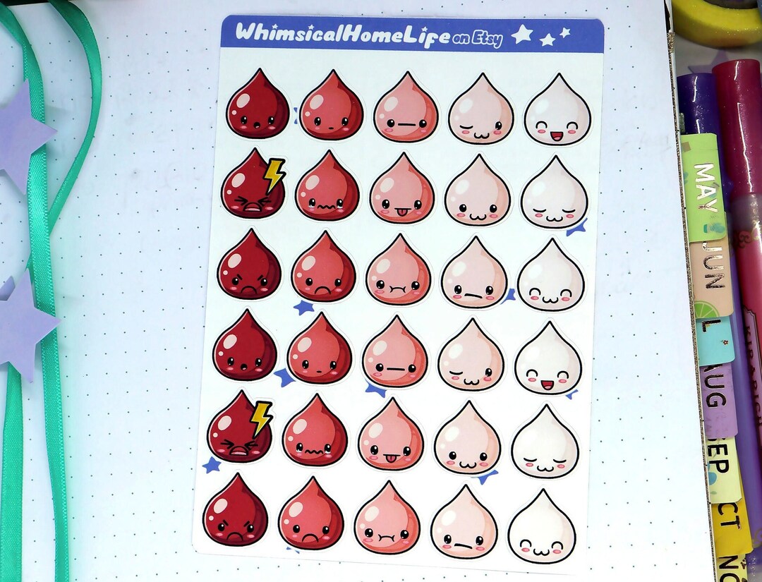 Period Tracker Stickers -menstrual Cycle Mood Tracker - Planner ...