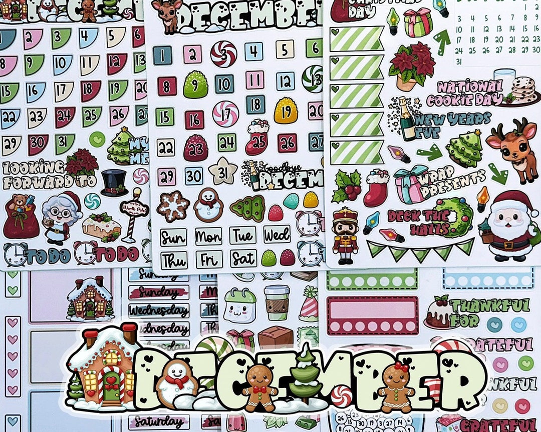 December Planner Stickers (2026 Update) – Christmas Holiday Calendar ...