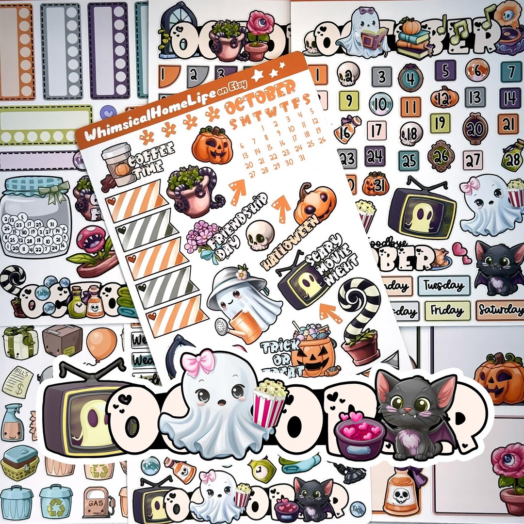 October Planner Stickers Set (2026 Update) – Spooky Cute Bullet Journal ...