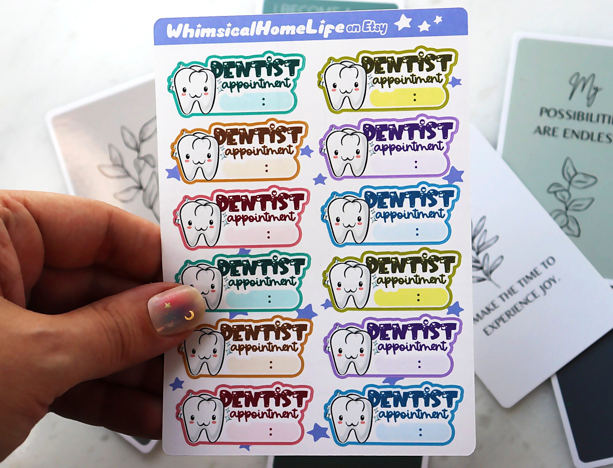 Dentist Appointment Sticker Sheet Removable Planner Bullet Journal ...
