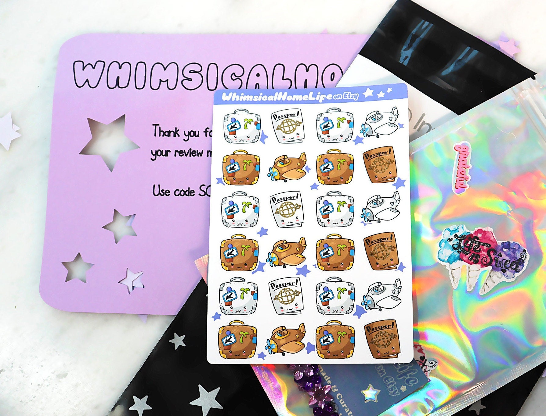 Vintage Travel Sticker Sheet Bullet Journal Stickers Suitcase Passport ...