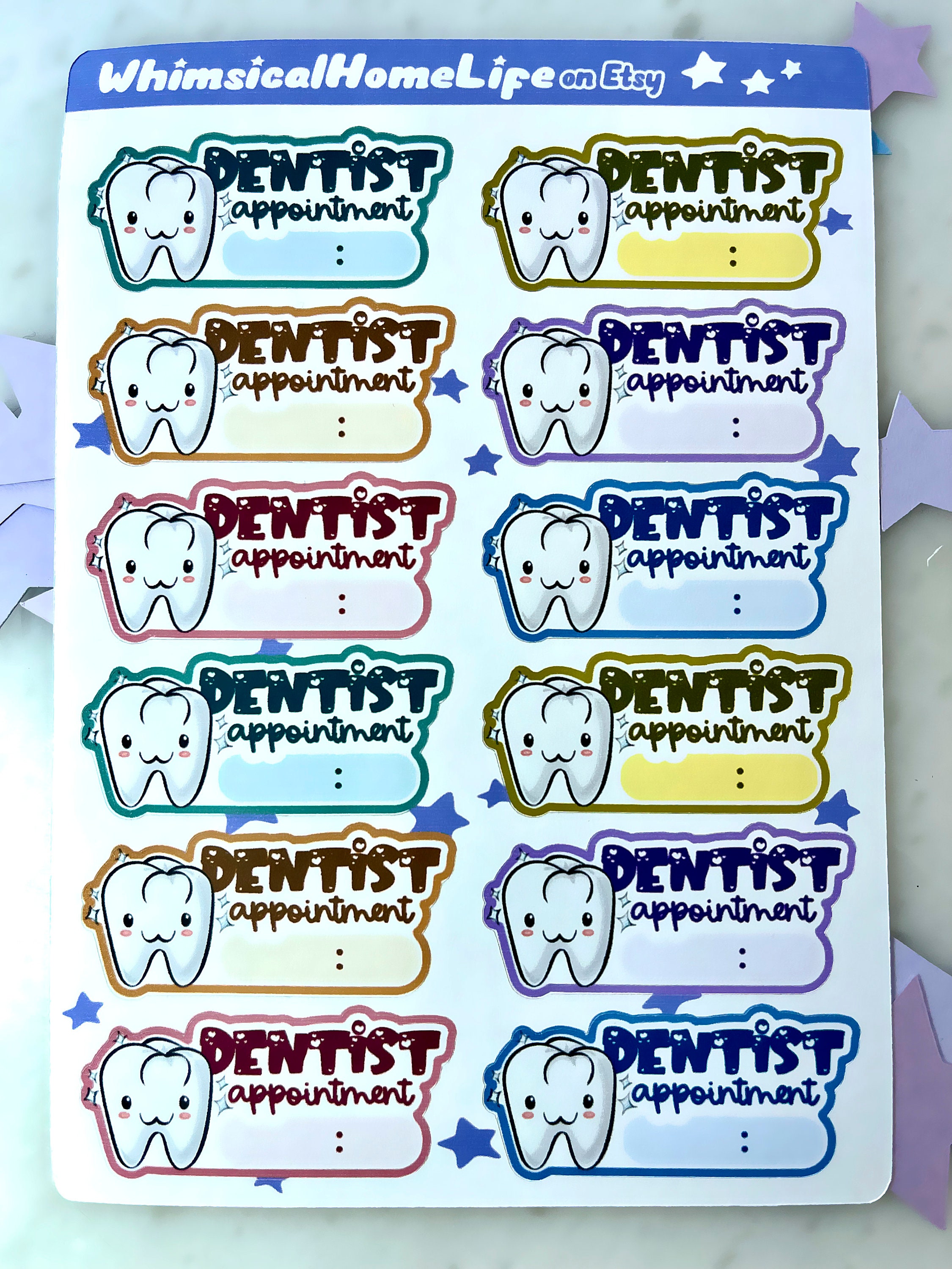 Dentist Appointment Sticker Sheet Removable Planner Bullet Journal ...