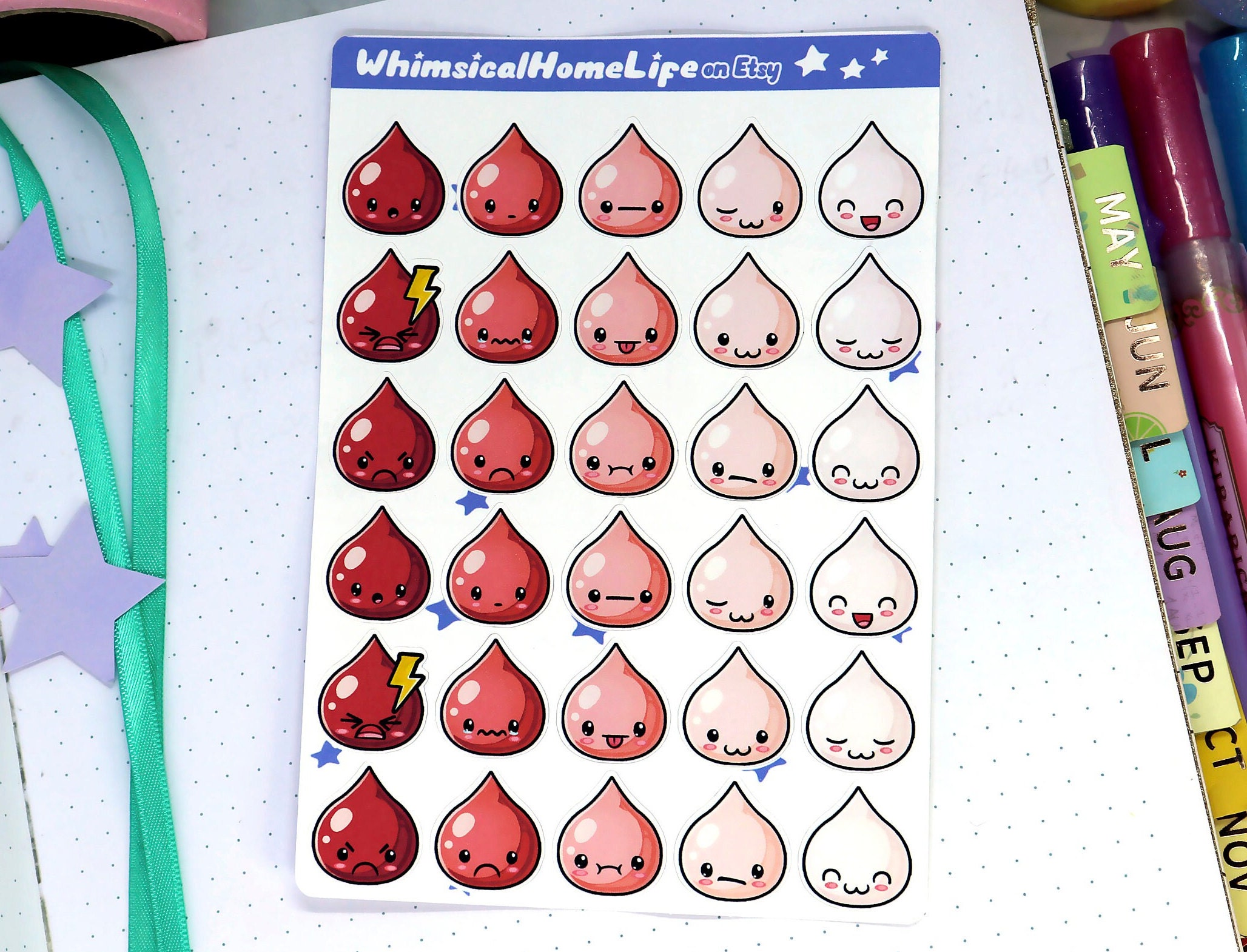 Period Tracker Stickers menstrual Cycle Mood Tracker Planner Stickers ...