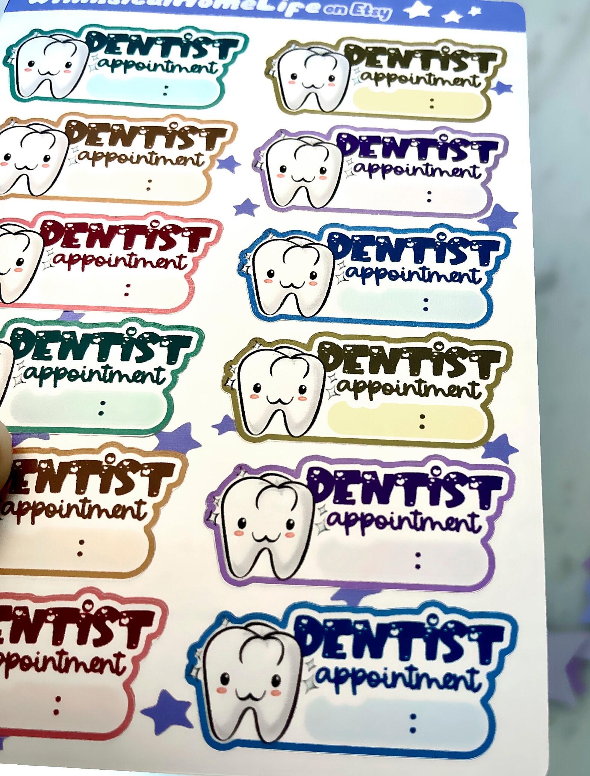 Dentist Appointment Sticker Sheet Removable Planner Bullet Journal ...
