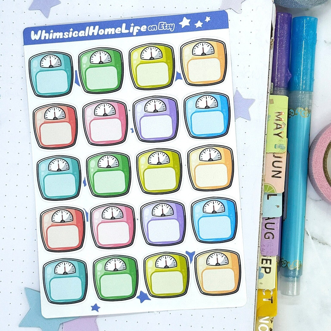 Weight Tracker Sticker Sheet - Bullet Journal Stickers - Fill in Blank ...
