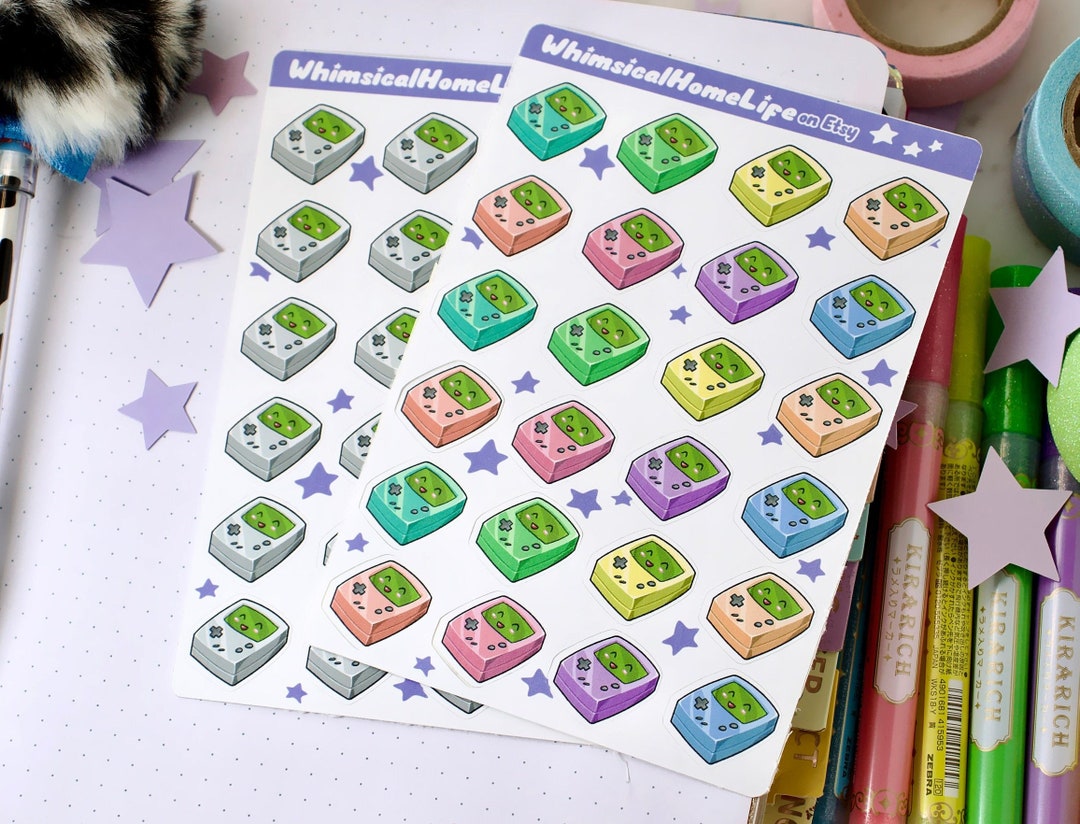 Gameboy Gamer Sticker Sheet Bullet Journal Stickers Video Games Planner ...