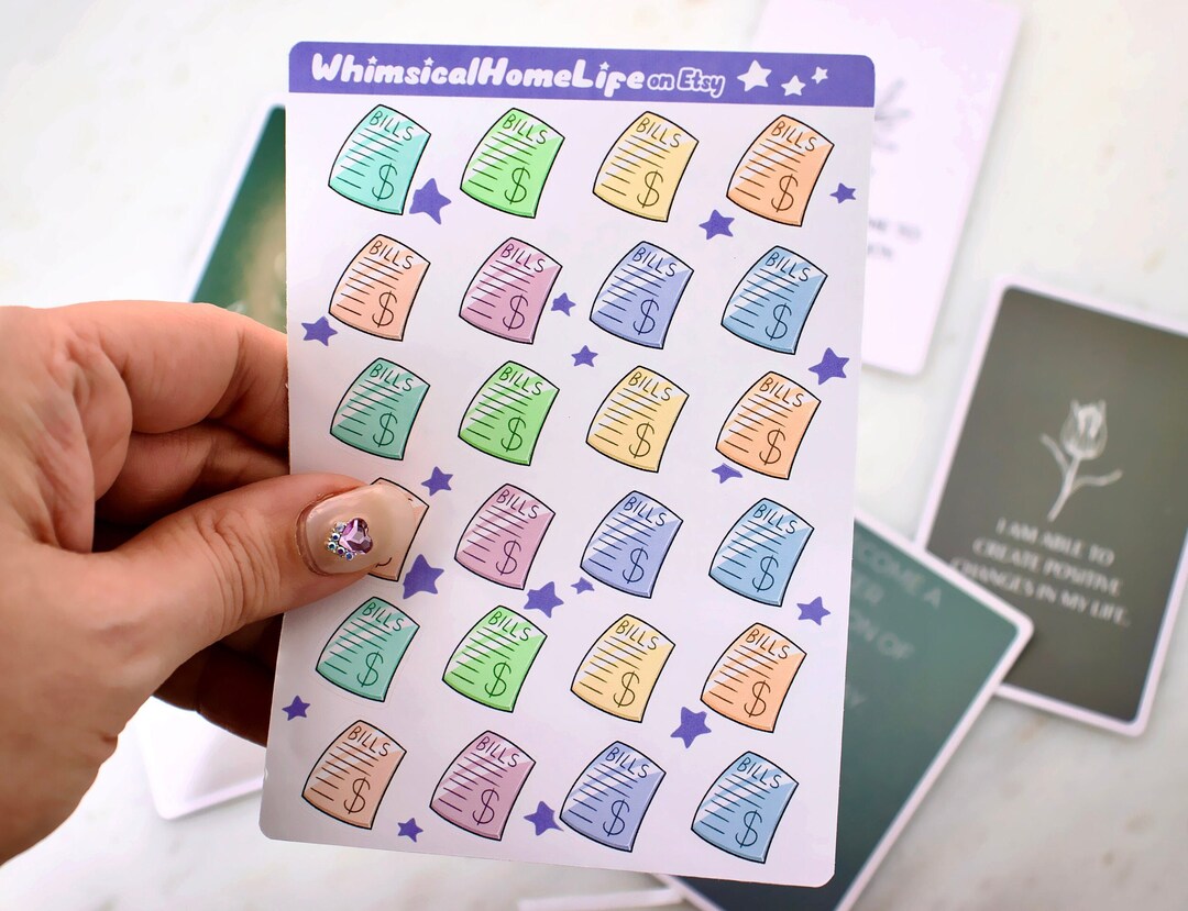 Bills Budgeting Stickers Sheet Bullet Journal Stickers Monthly Bill ...