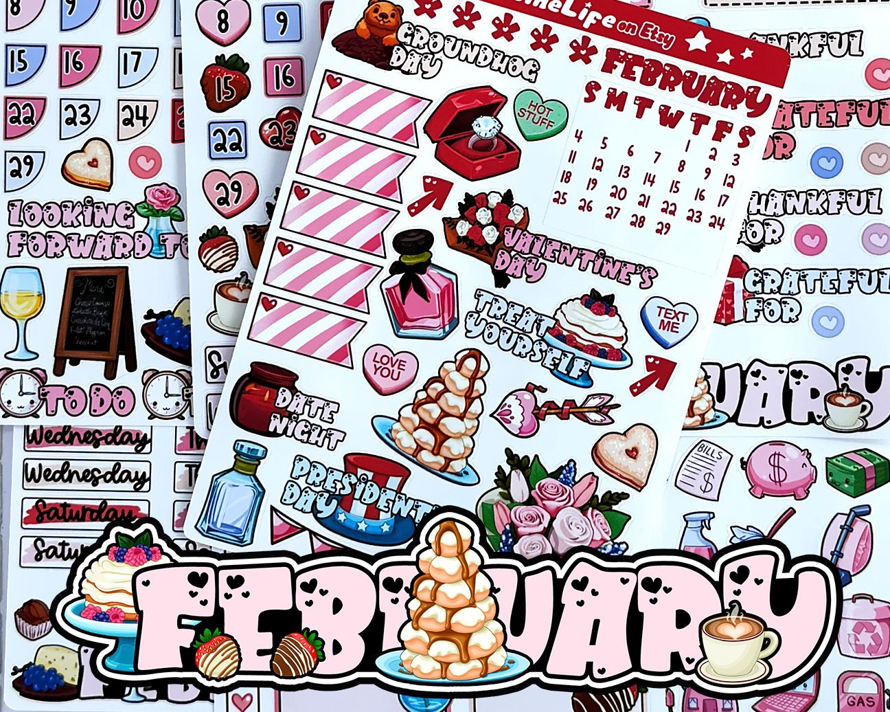 February Planner Stickers (2027 Update) – Romance, Valentine's Day ...