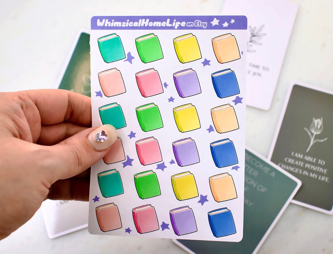 Book Reading Sticker Sheet - Bullet Journal Stickers - Reading Log ...