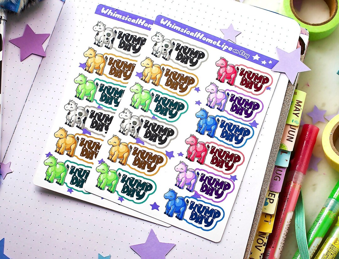 Hump Day Camel Sticker Sheet - Planner Bullet Journal Stickers - Weekly ...