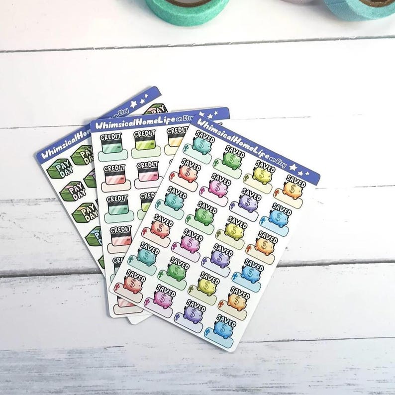 Payday Money Stickers: Pay Day Budget Mini Planner Stickers - Etsy