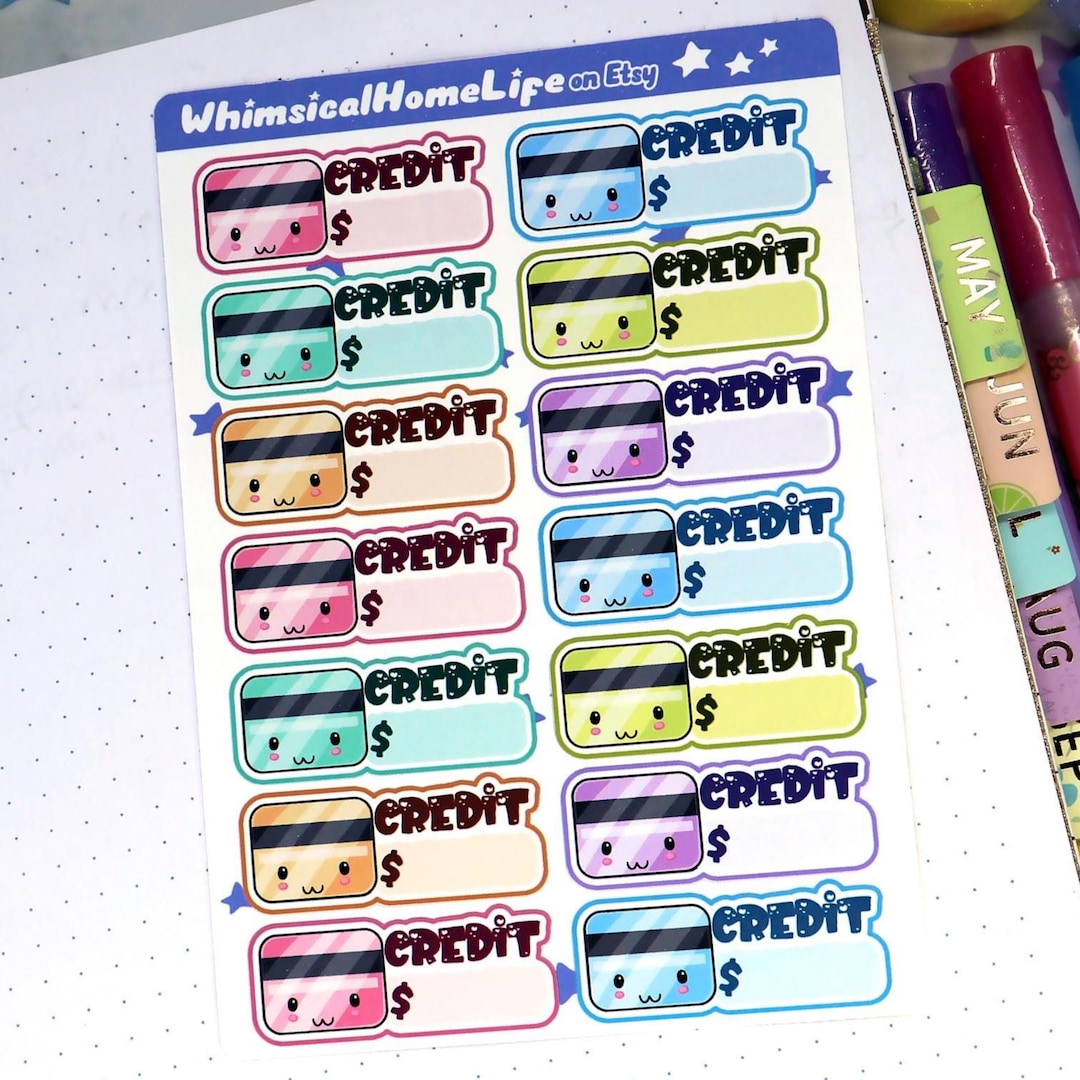 Credit Card Planner Stickers: Budget Write in Balance, Payment, Score ...