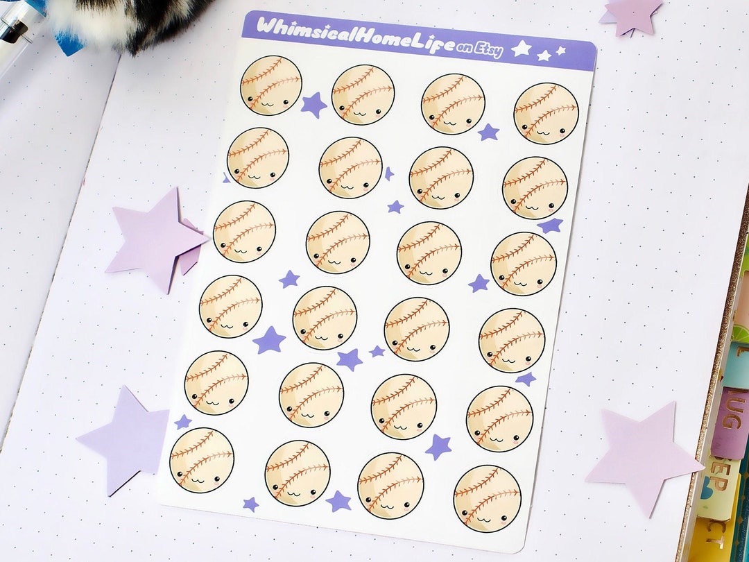 Baseball Sticker Sheet - Planner Bullet Journal Stickers - Softball ...