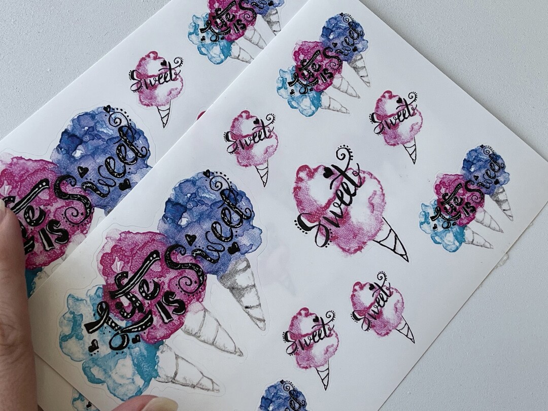 Gratitude Planner Cotton Candy Sticker Sheet Life is Sweet Positive ...