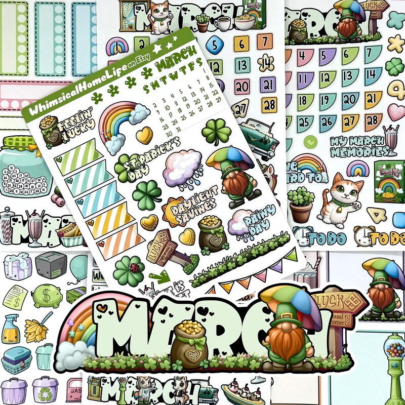 March Stickers - Etsy