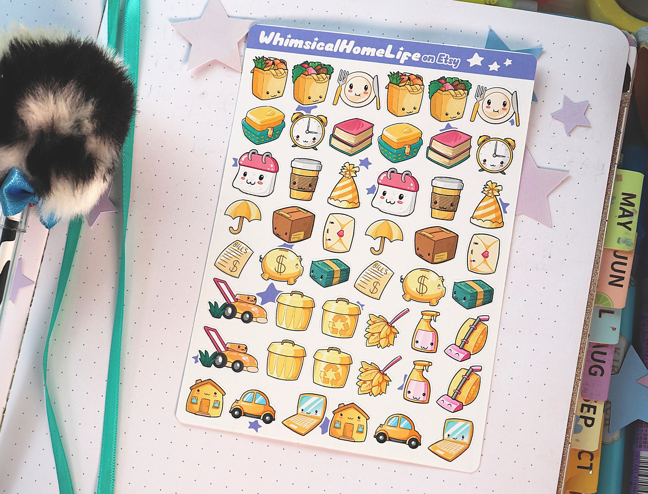 August Bullet Journal Sticker Set Monthly Planner Kit Stickers Summer ...