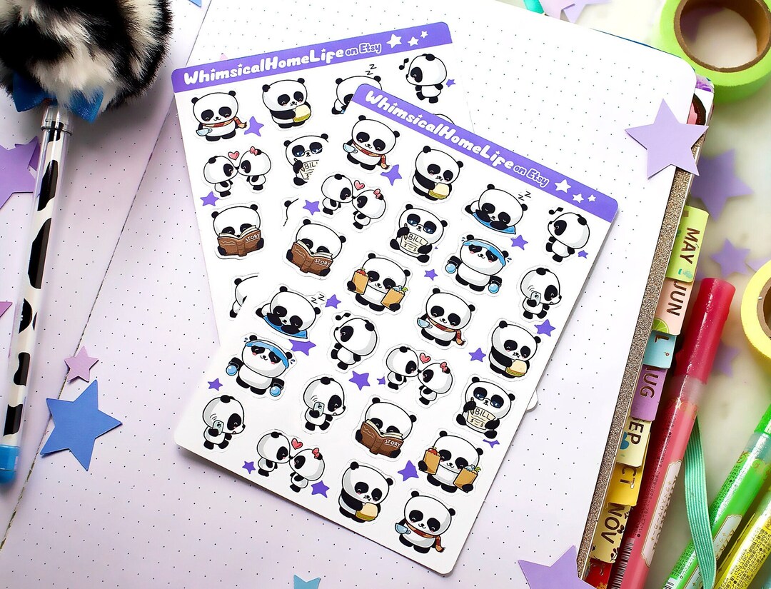 Daily Life Panda Sticker Sheet Planner Bullet Journal Stickers Cute ...