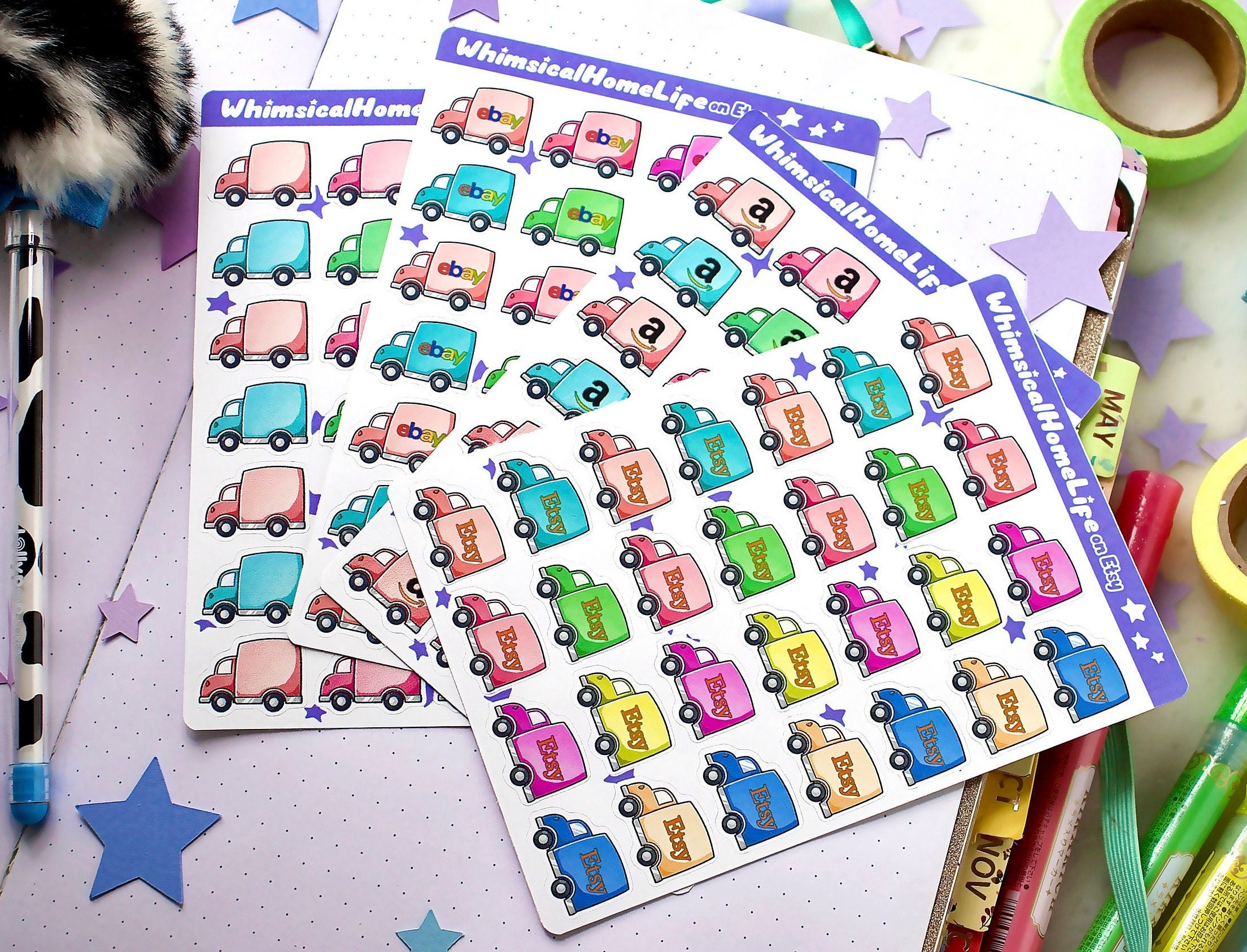 Online Delivery Shipping Tracker Sticker Sheet Removable - Etsy