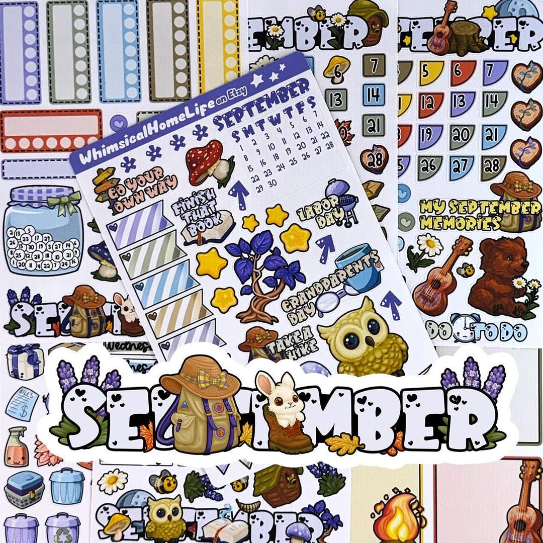 September Planner Stickers Set (2026 Updated) - Bullet Journal Monthly ...