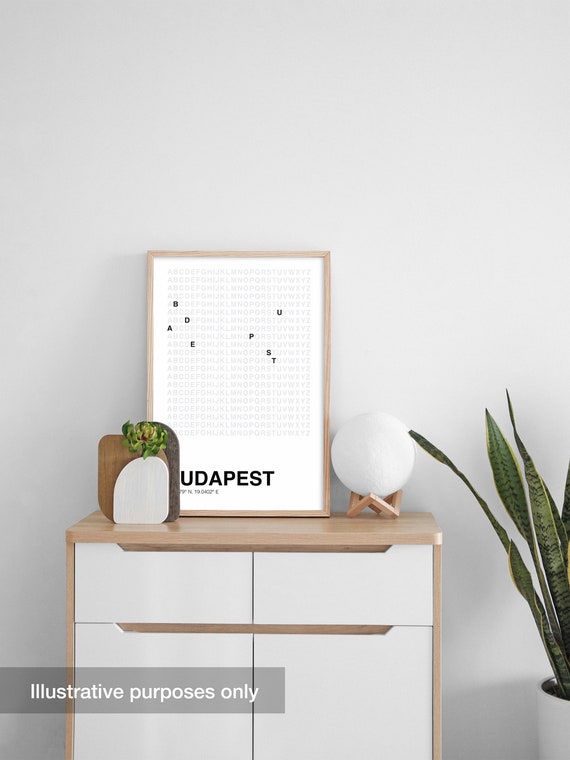 Budapest Typography Poster City Posters Travel Prints Room - Etsy