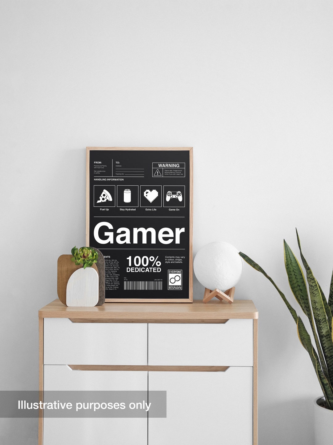 Gamer Label (black), Gaming Poster, Game Room Decor, Printable Wall Art ...