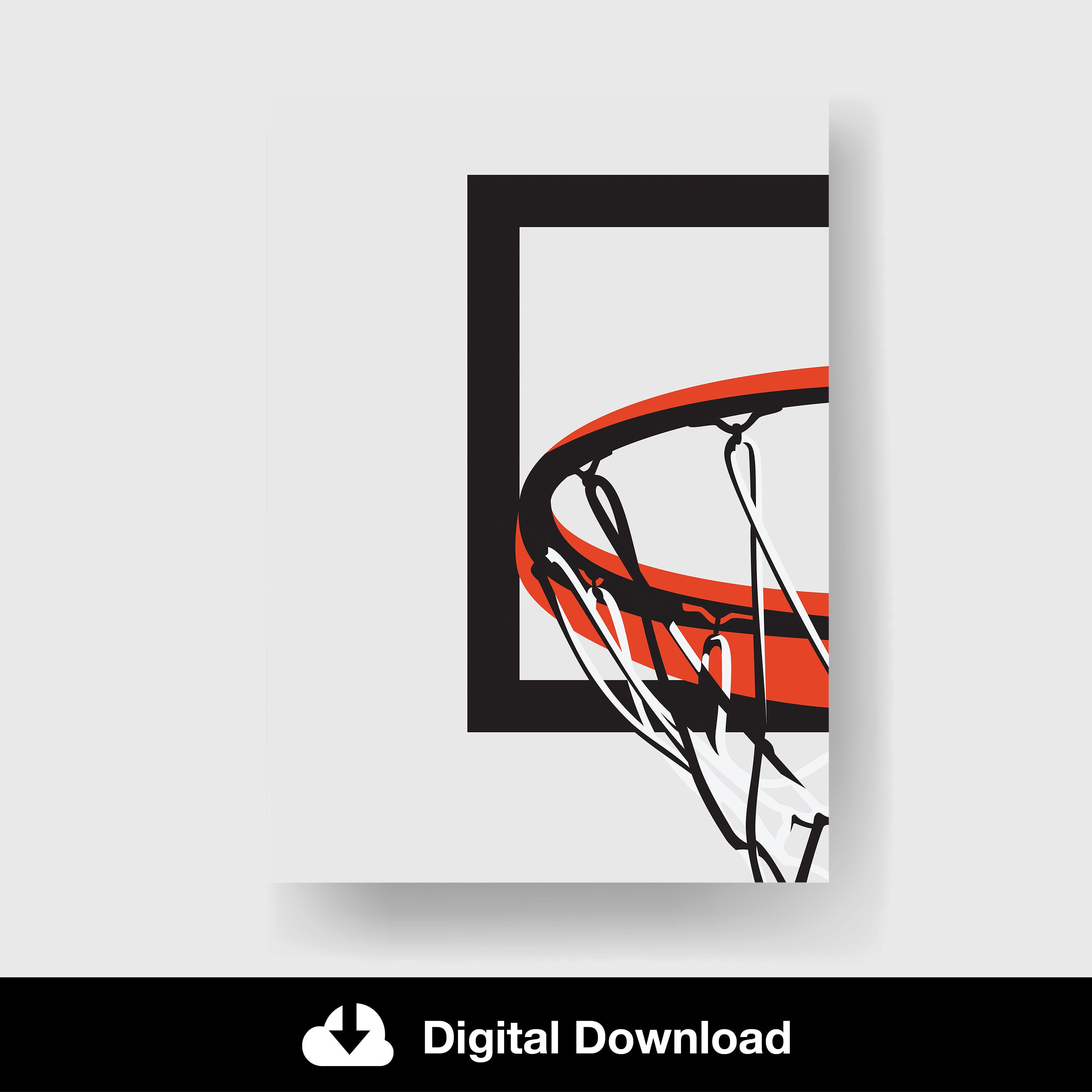 Basketball Hoop, Basketball Poster, Sports Poster, Printable Wall Art ...