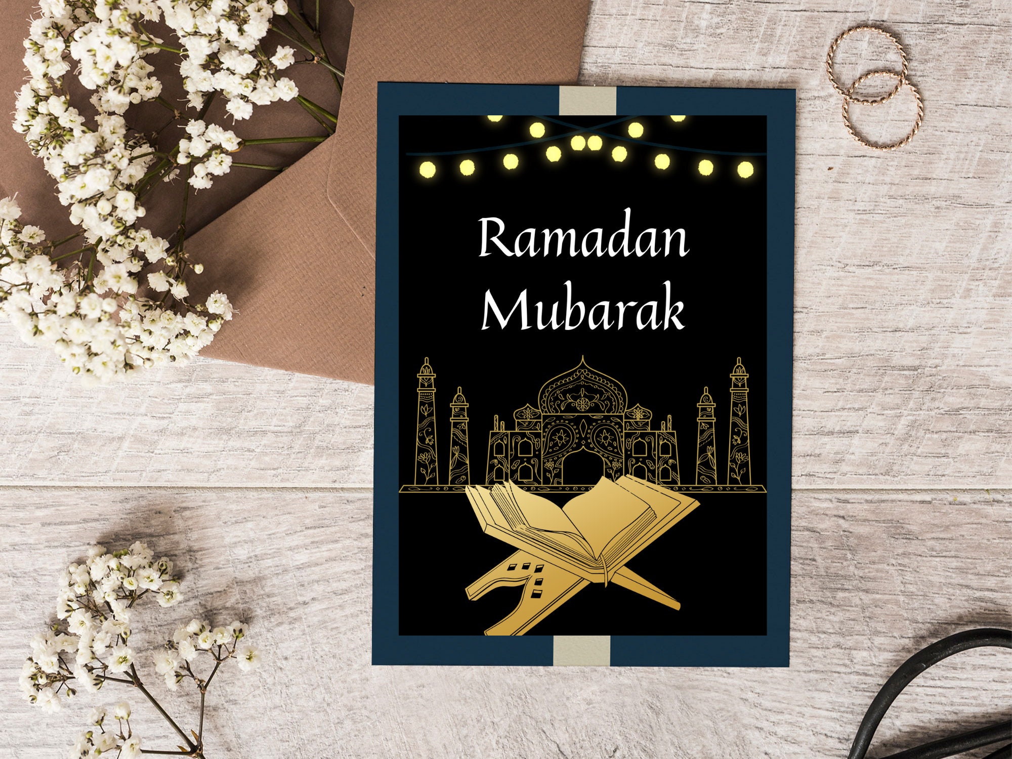 Ramadan Mubarak Card, Ramadan Card, Digital Print, Digital Download ...