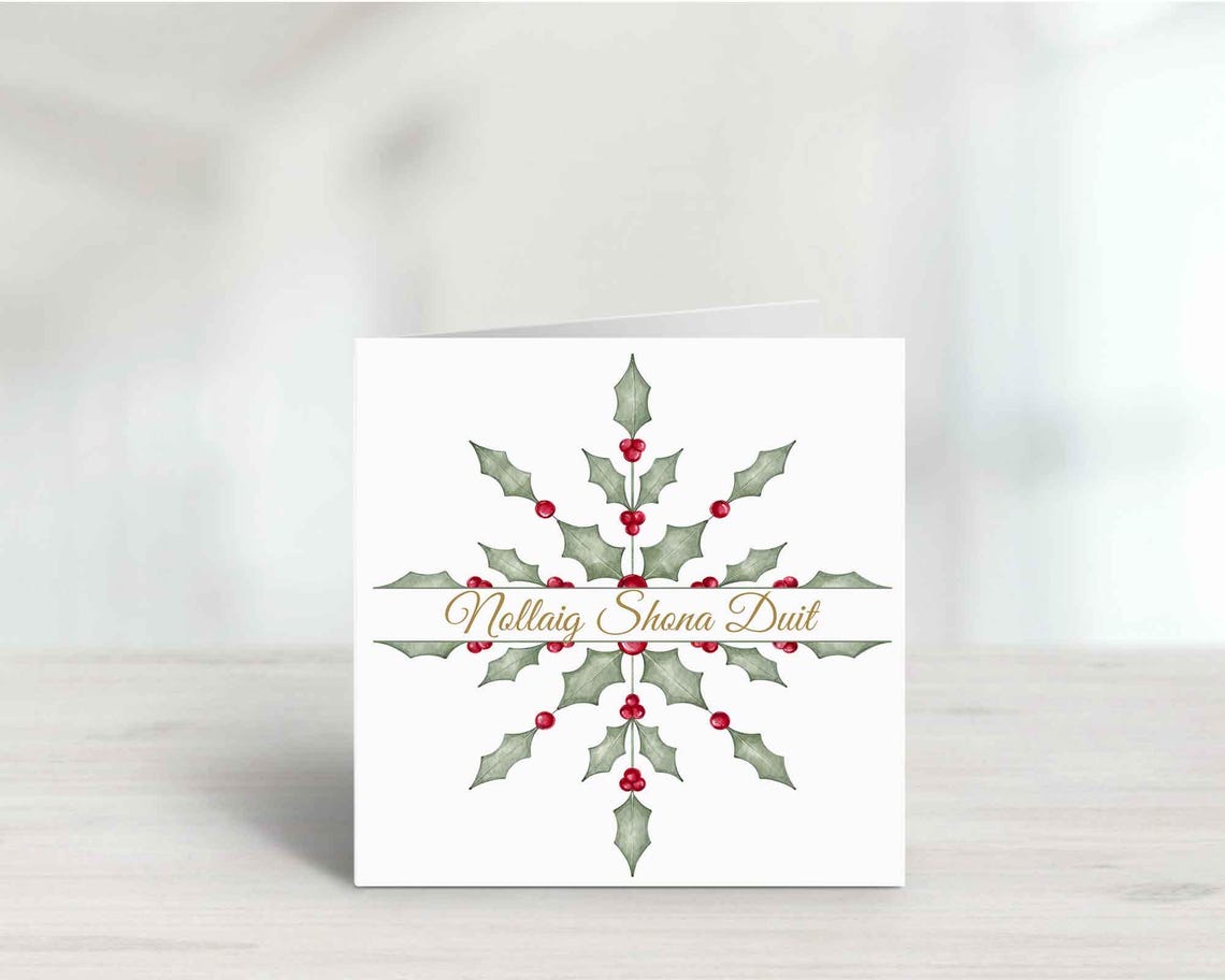 Nollaig Shona Duit: Irish Gaelic Christmas Card - Festive Celtic ...